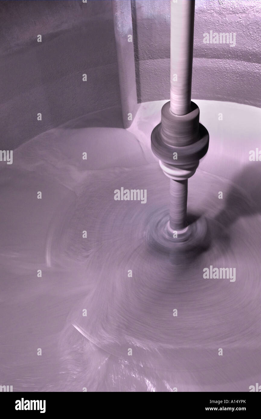 Large Industrial Mixer Spinning And Mixing Chemicals That Make Paper ...