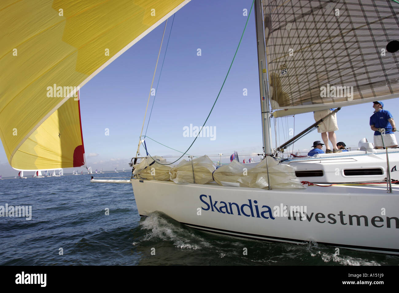 J109 Sailing yacht Round the Island Race 2005 England UK Stock Photo ...