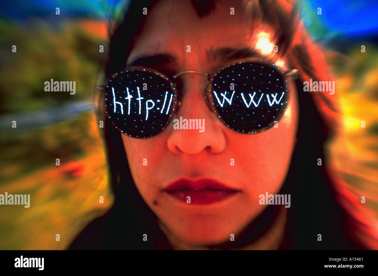 Computer generated illustration of a woman wearing sunglasses with an ...