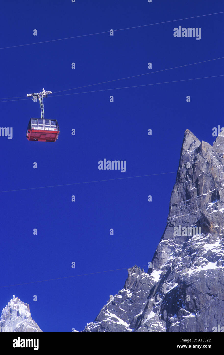 Cable car high above the peaks Chamonix France Stock Photo - Alamy