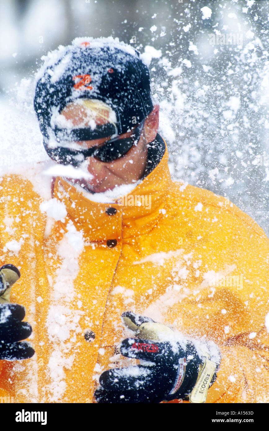 Snowball fight and snow in the face Stock Photo - Alamy