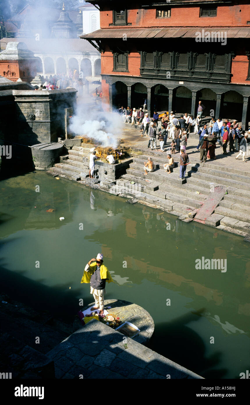 Hindu cremation ground at Pashupati Nath temple, Kathmandu, Nepal, Asia ...