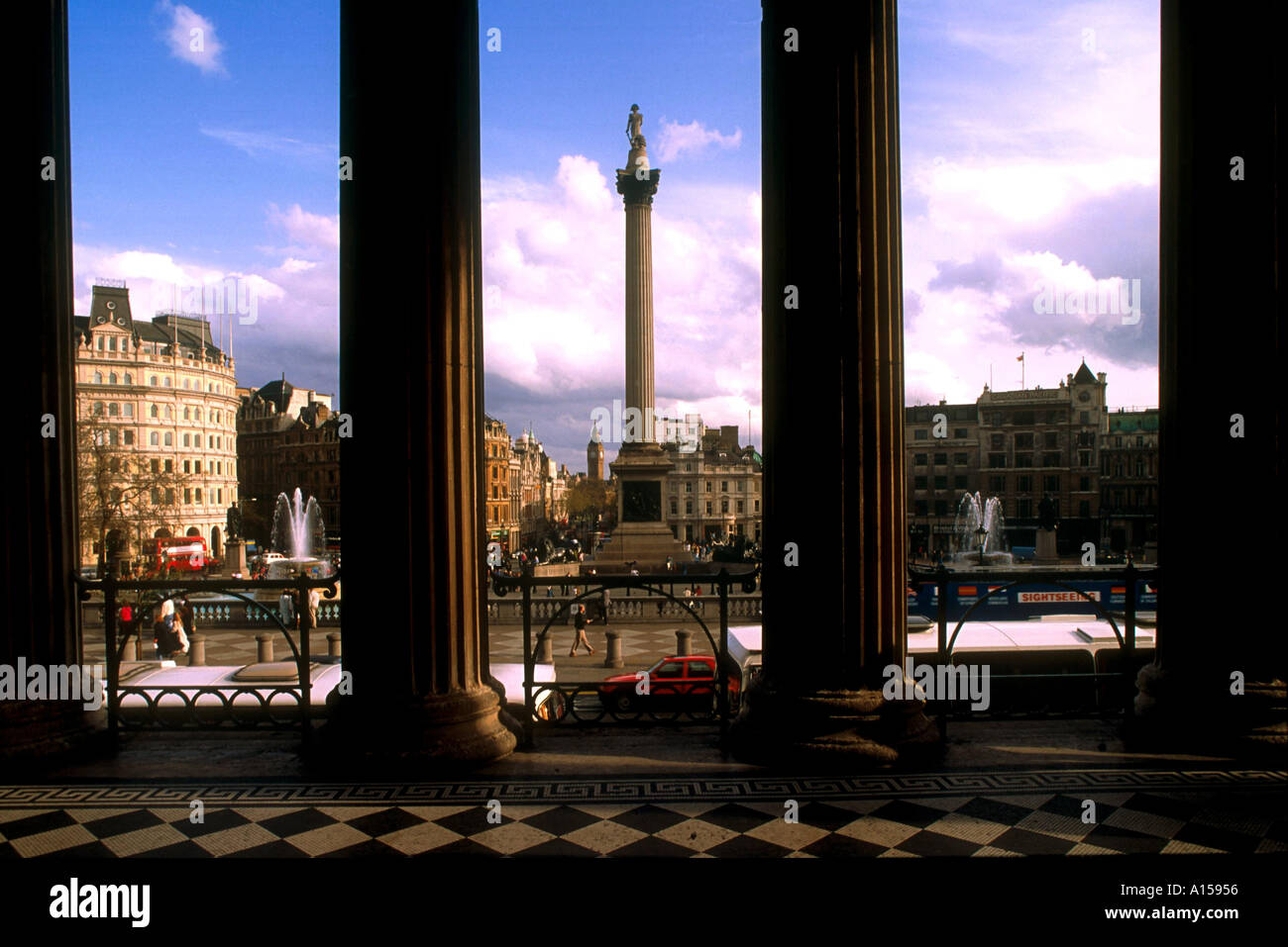 Nelson s Column seen from the National Gallery Trafalgar Square London ...
