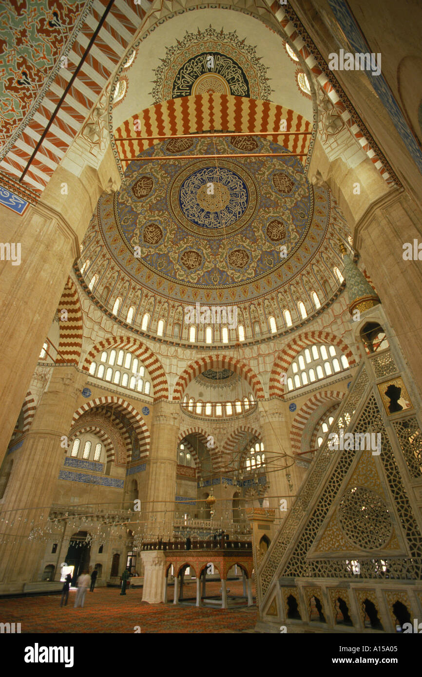 Interior of the Selimiye Mosque at Edirne Turkey A Woolfitt Stock Photo ...