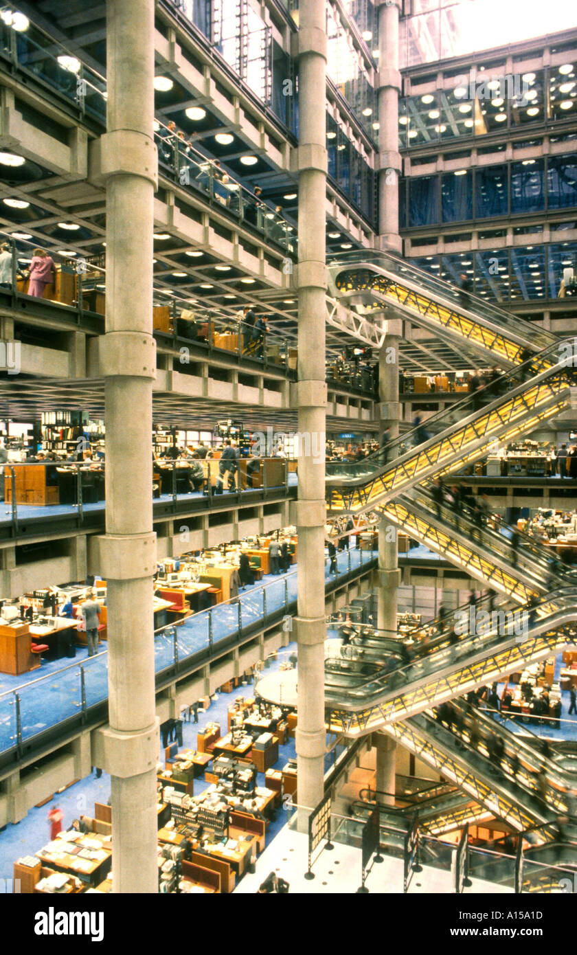 Large atrium in the Lloyd s Building designed by Richard Rogers City of ...