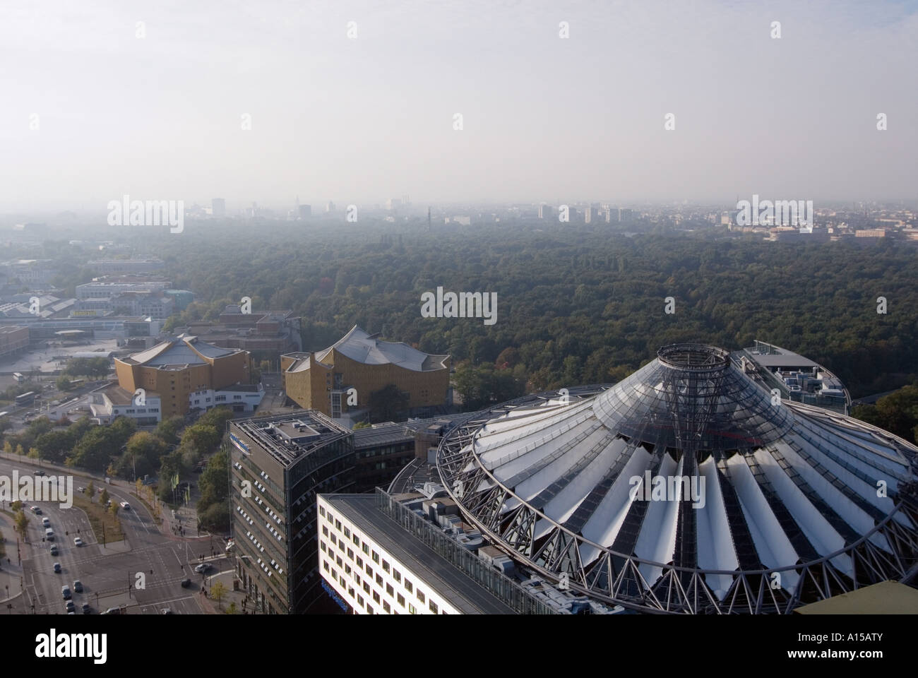 View from the Daimler Chrysler building at Potsdamer Platz to the Sony ...