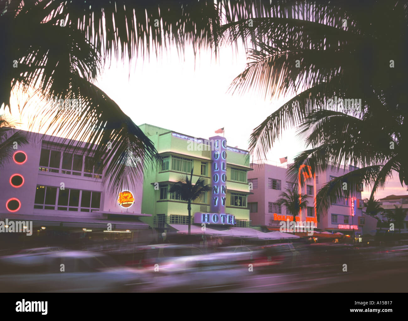 Art Deco buildings in Miami Beach Florida USA Stock Photo - Alamy
