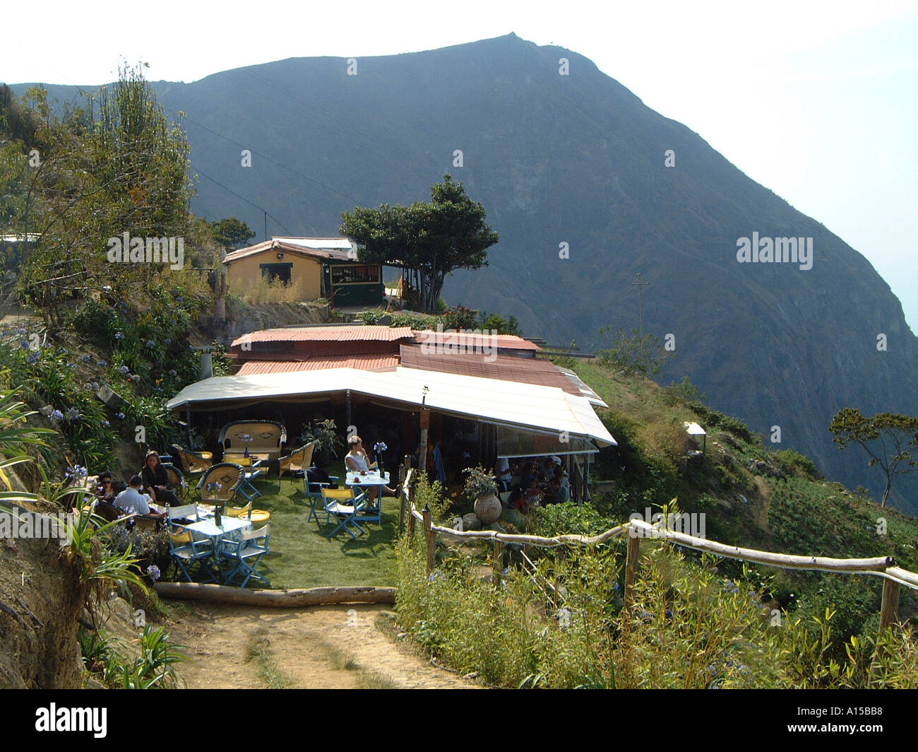 Rustic peasant restaurant on hillside near Caracas Venezuala Stock ...