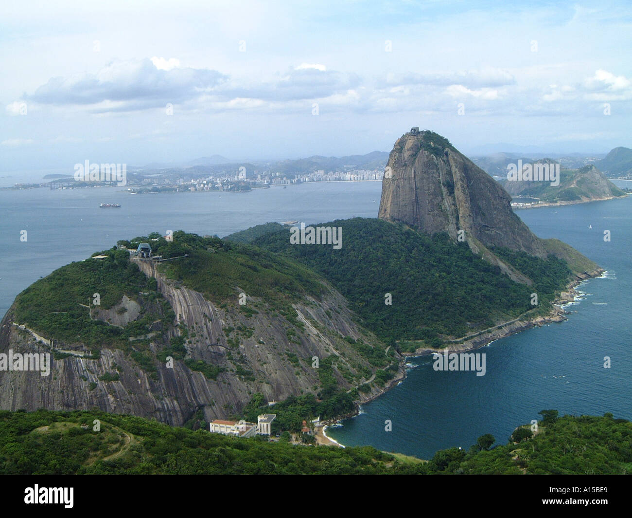 Sugar Loaf Mountain Rio de Janeiro Brazil from helicopter Stock Photo ...