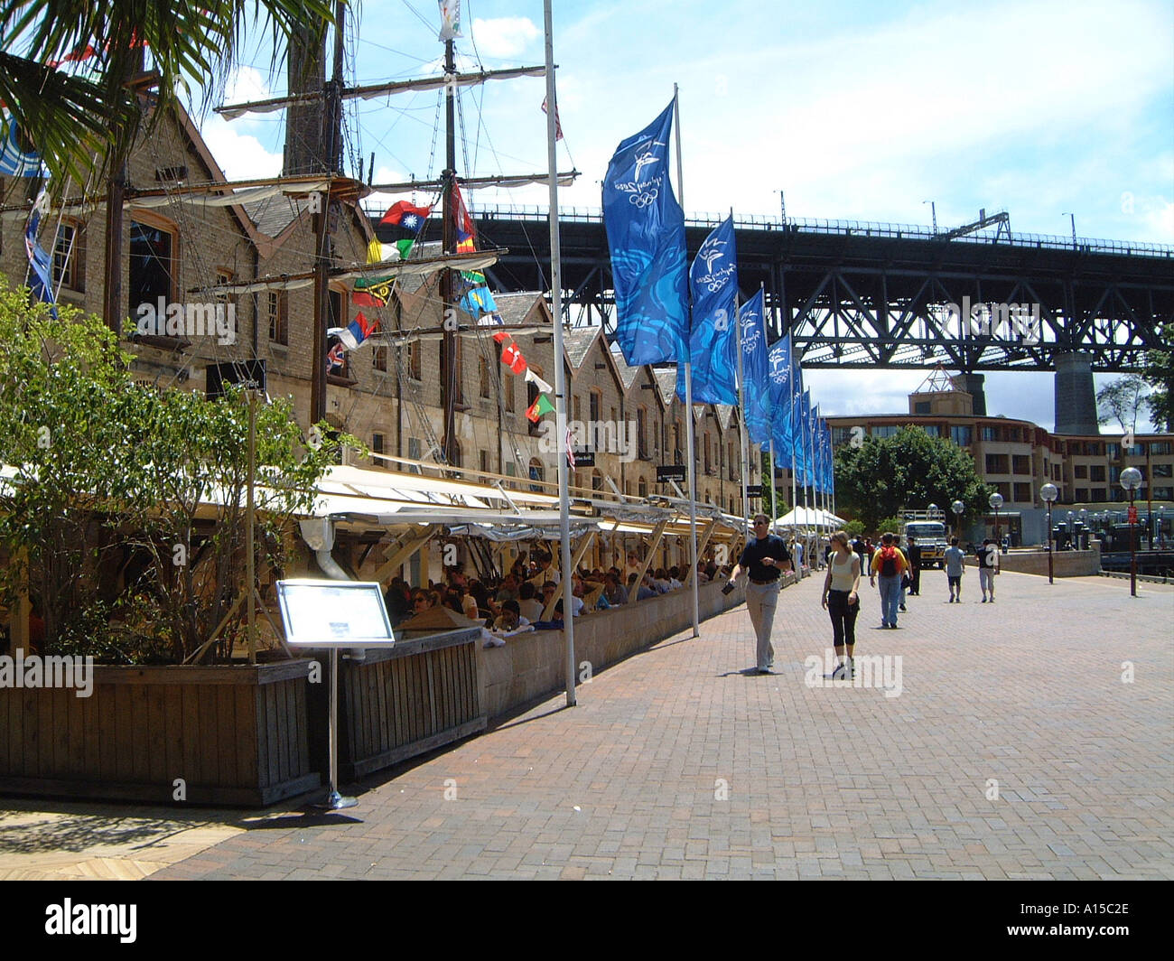 View of restaurants at The Rocks Sydney Harbour Australia Stock Photo ...