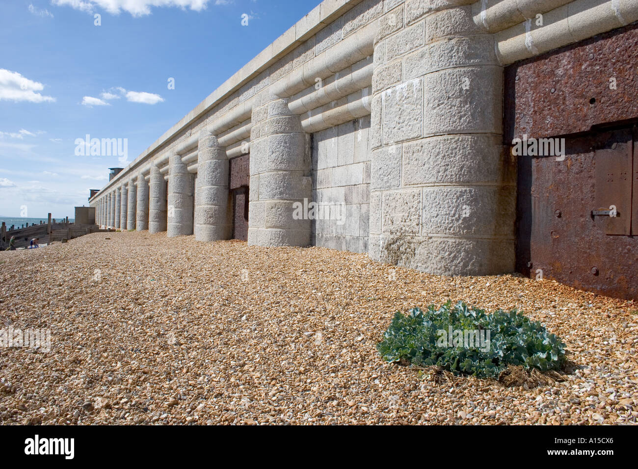 The walls of Hurst Castle at Hurst Point in Hampshire over looking the ...
