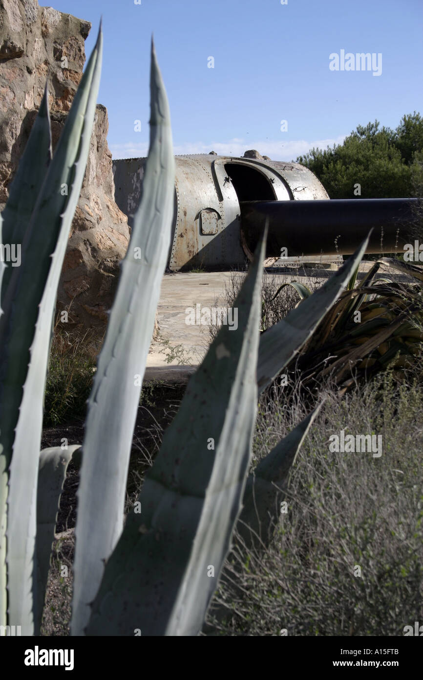 Vickers 381mm coastal cannon at Portman Calblanque National Park Murcia ...