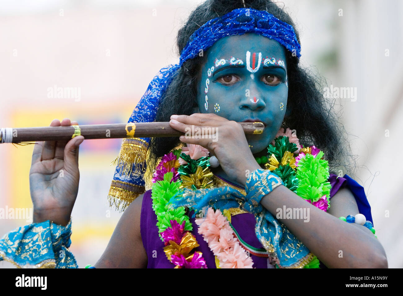 Hinduism painting lord krishna flute hi-res stock photography and ...