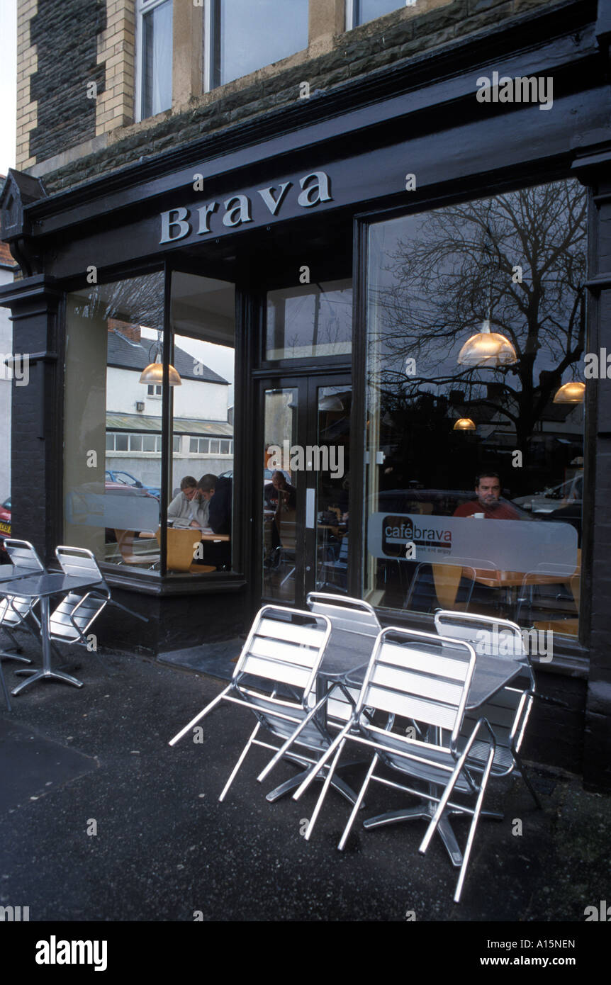Cafe Brava in the trendy Pontcanna area of Cardiff Stock Photo - Alamy