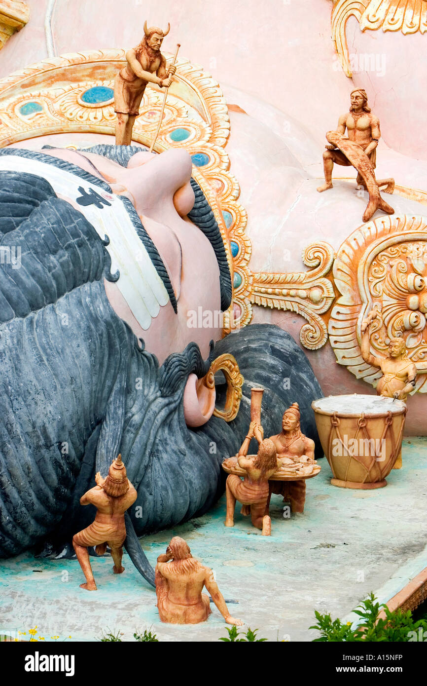 Kumbhakarna statue in Kumbhakarna Gardens. Indian legend statue tourist ...