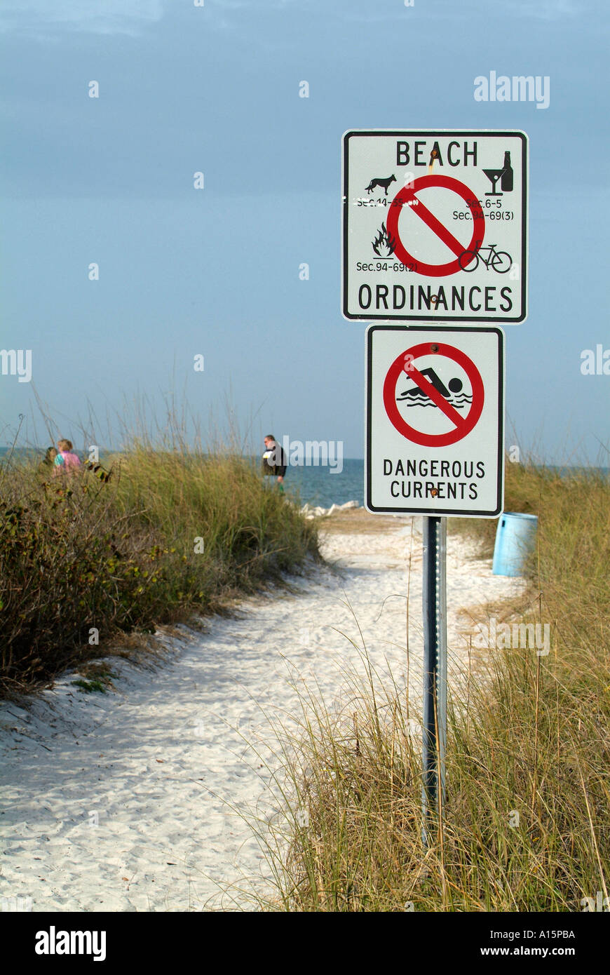 Signs along the St Pete Florida beach regulating use and protecting the ...