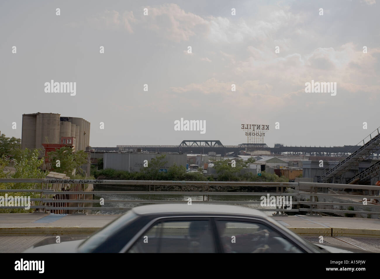 Car on bridge in Brooklyn, NY Stock Photo - Alamy