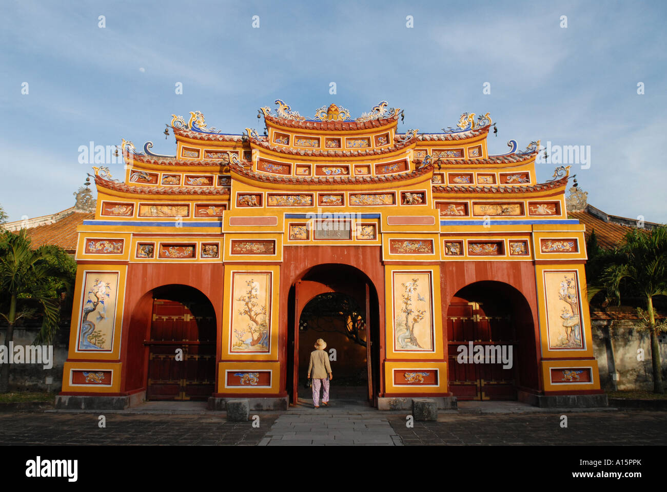 Gateway Thien Mieu temple inside the imperial enclosure in the citadel ...