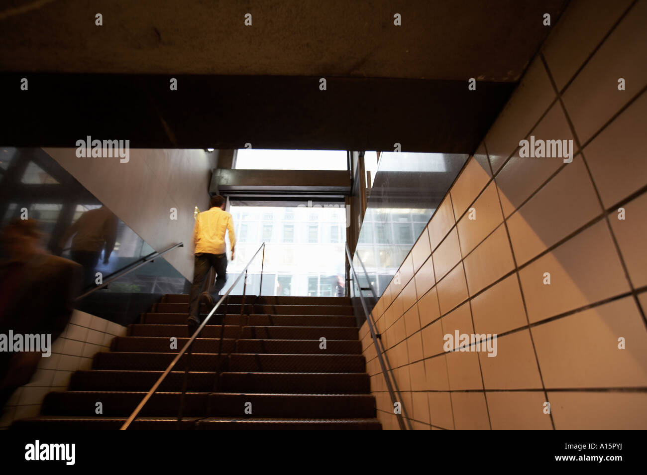 NYC subway exit Stock Photo - Alamy