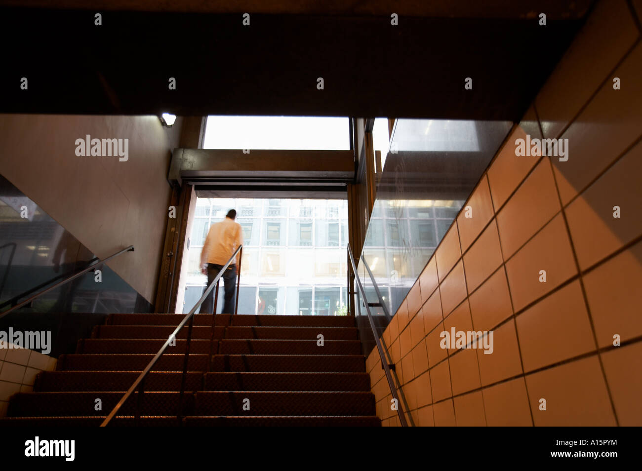 NYC subway exit Stock Photo - Alamy