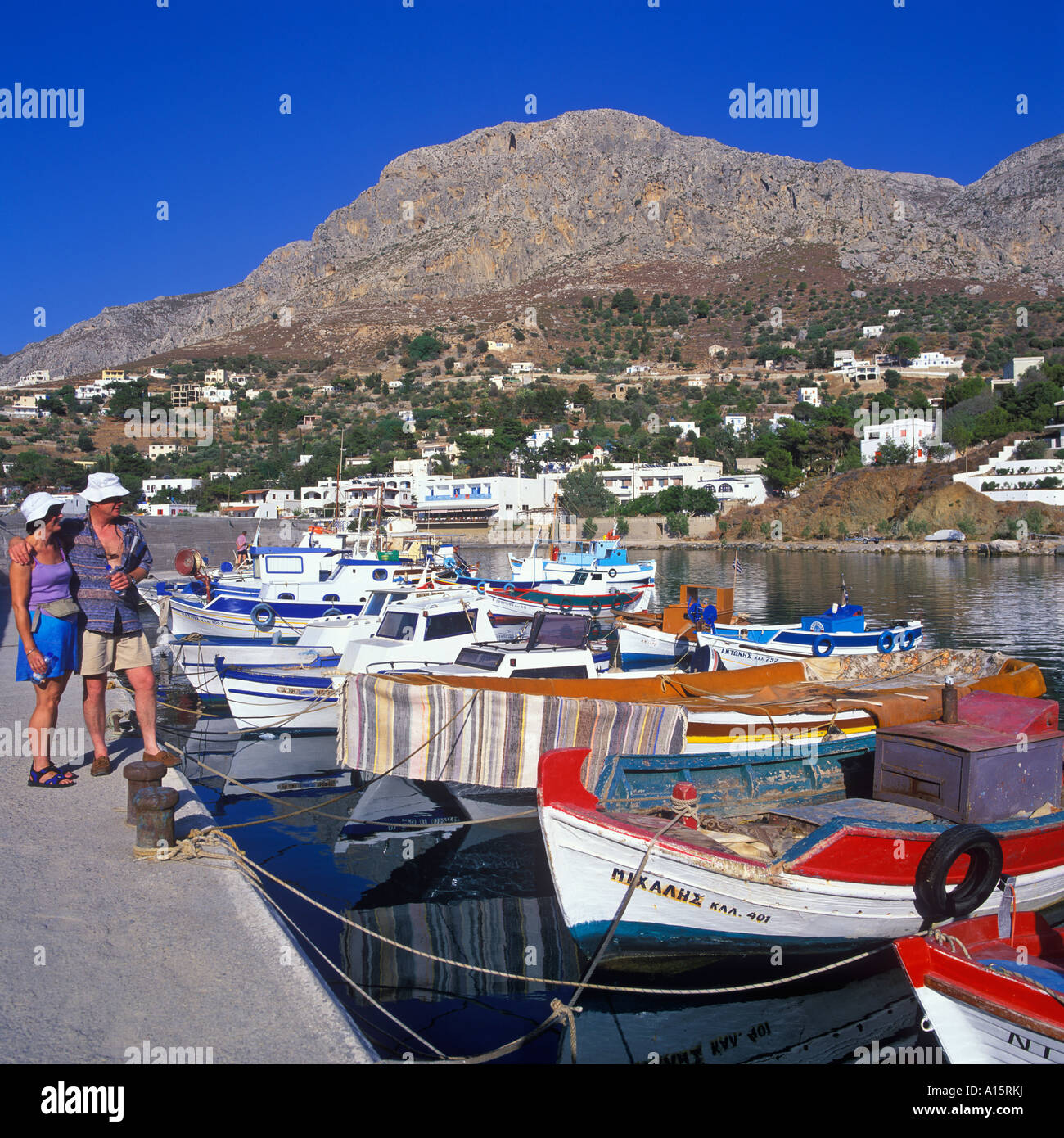MASOURI HARBOUR KALYMNOS GREECE Stock Photo - Alamy