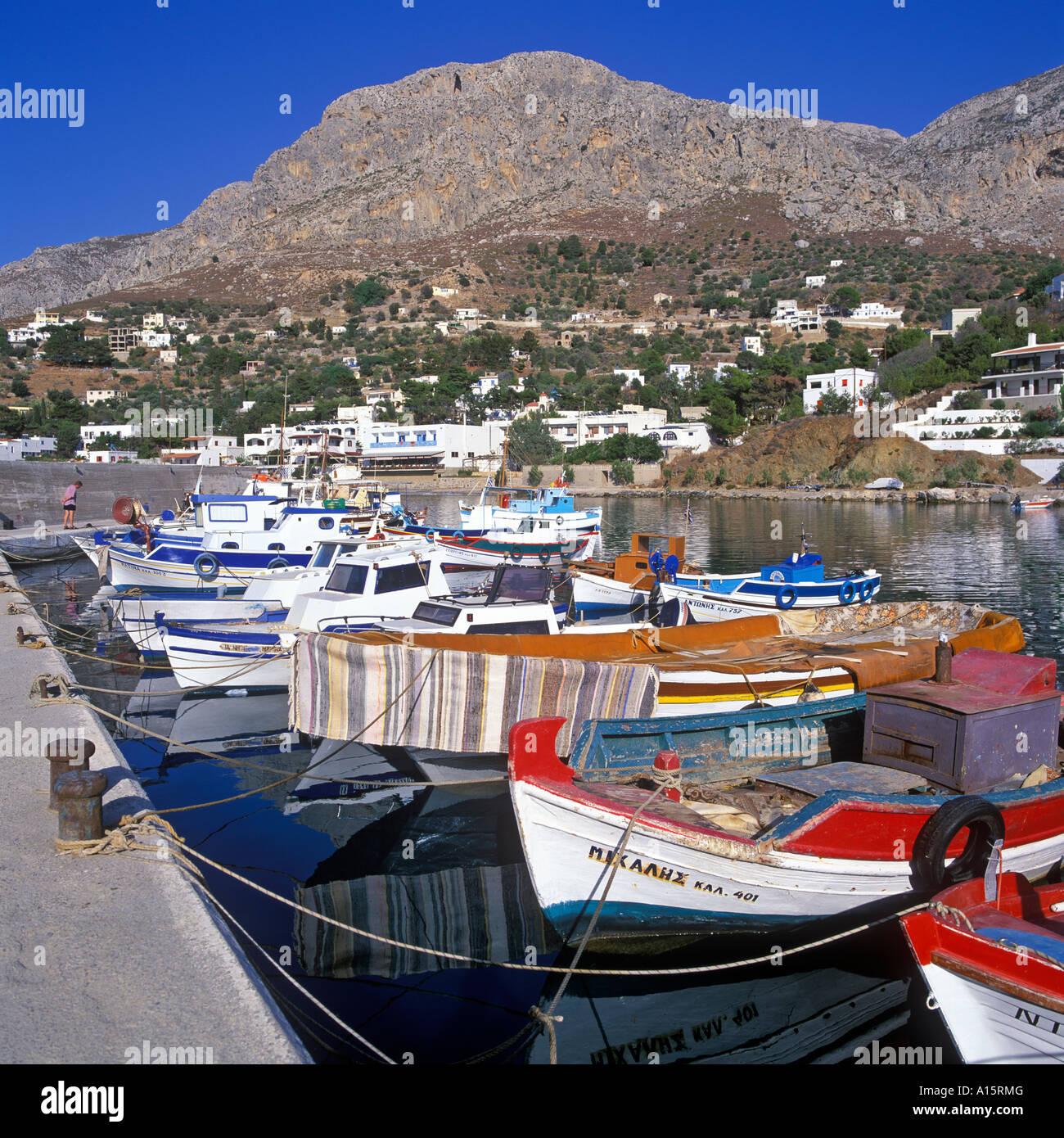 MASOURI HARBOUR KALYMNOS GREECE Stock Photo - Alamy