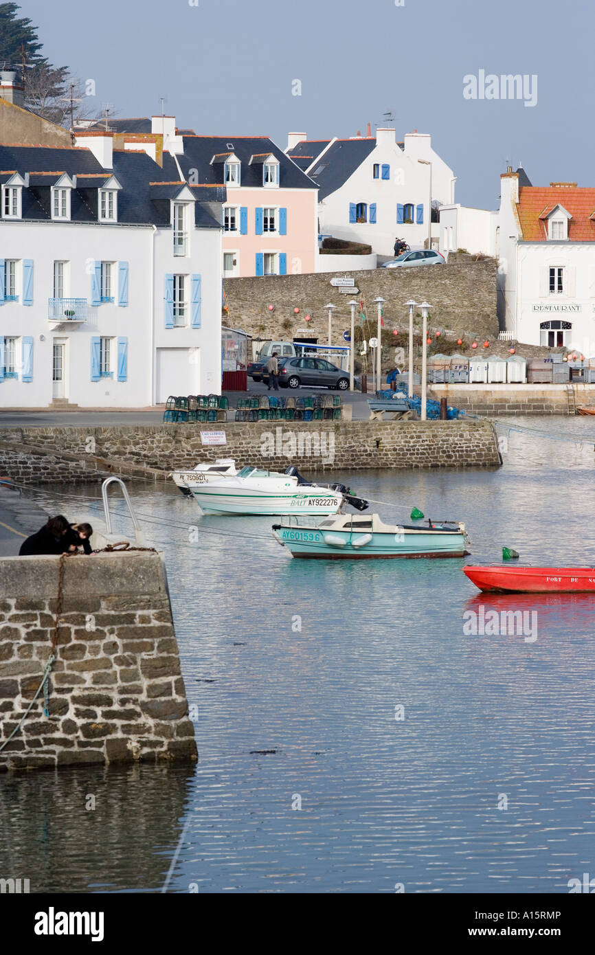 Port of sauzon. Belle île en mer. Brittany France Stock Photo - Alamy