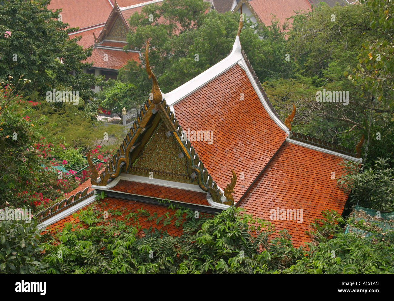 Bankok View of temple roofs from the Golden Mount Stock Photo - Alamy