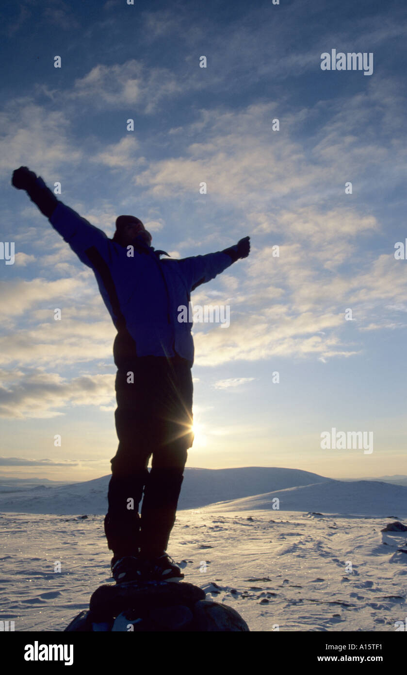 On the top of the mountain Stock Photo - Alamy