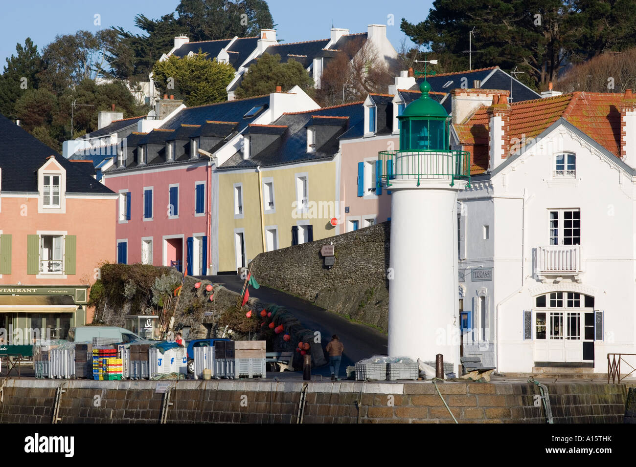 Port of sauzon. Belle île en mer island Brittany France Stock Photo - Alamy