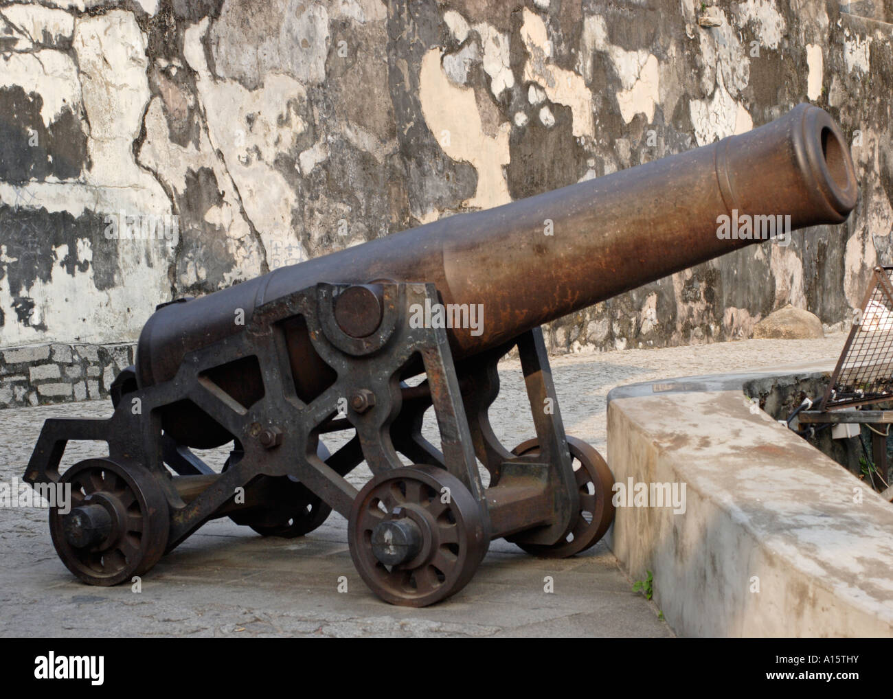 Old Cannon in fortress in Macau, China Stock Photo - Alamy