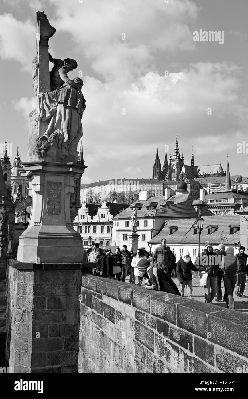 Prague czechoslovakia charles bridge Black and White Stock Photos ...