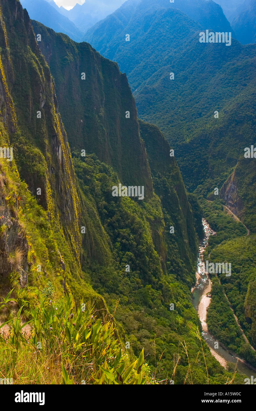 View of Machu Picchu surroundings from Huayna Picchu Trail Peru Stock ...