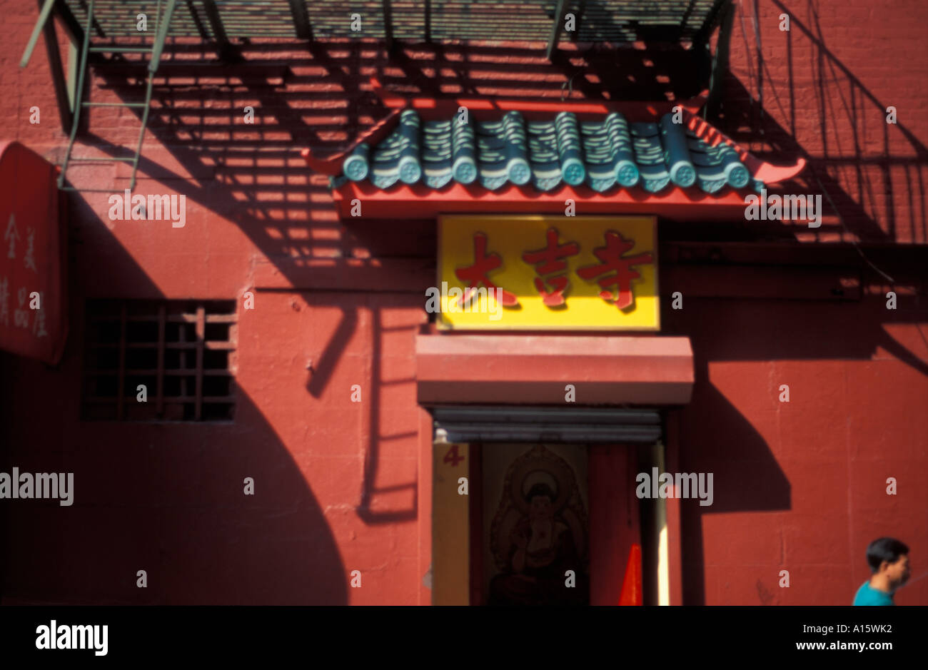 Red house in Chinatown in New York City Stock Photo - Alamy