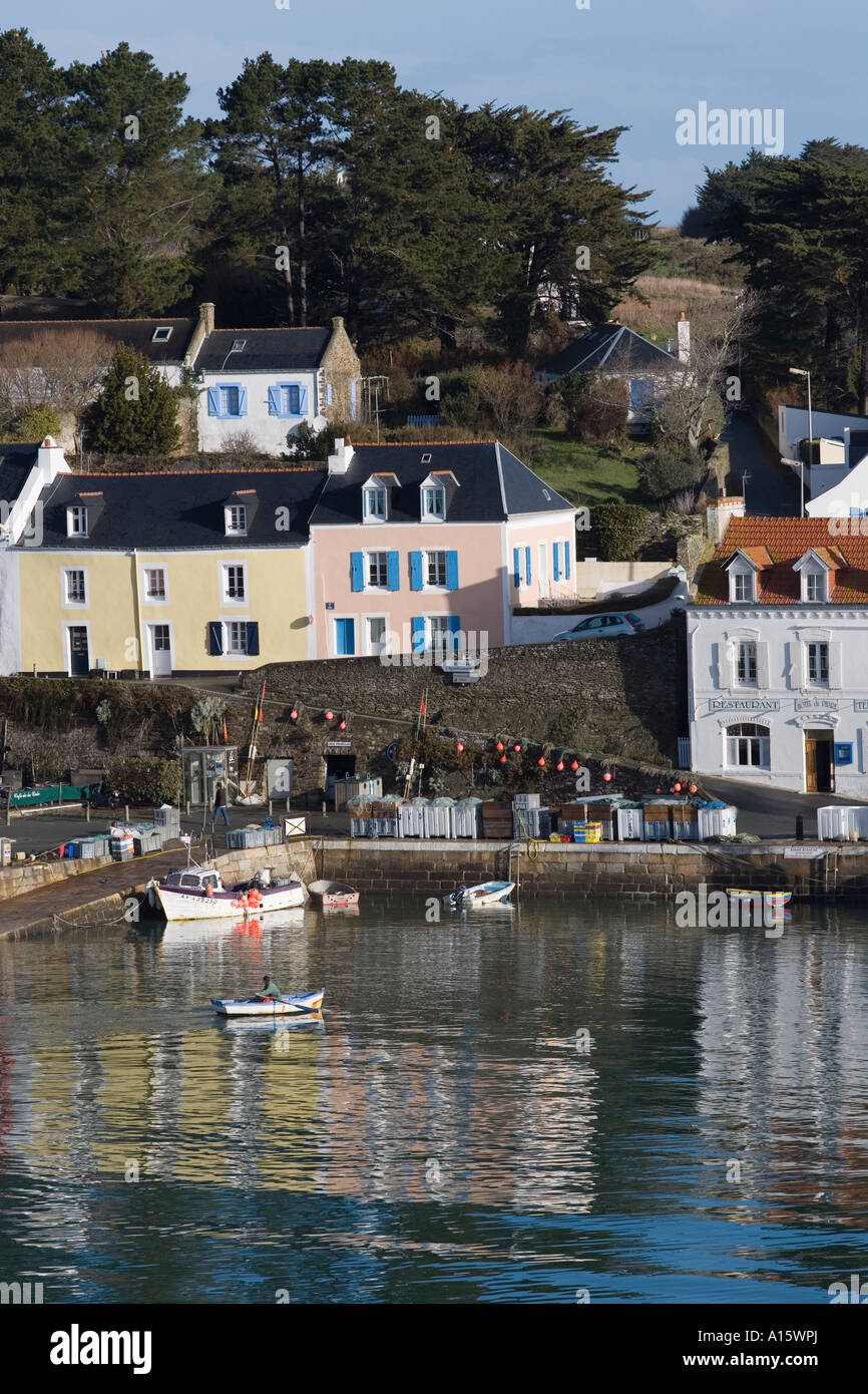 Port of Sauzon Belle île en mer island. Brittany. France Stock Photo ...