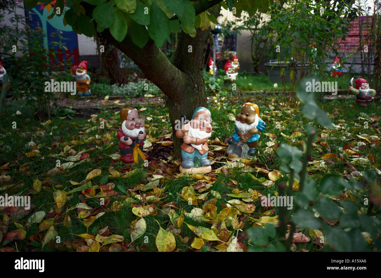 Germany Garden gnomes in a garden in central Germany Stock Photo - Alamy