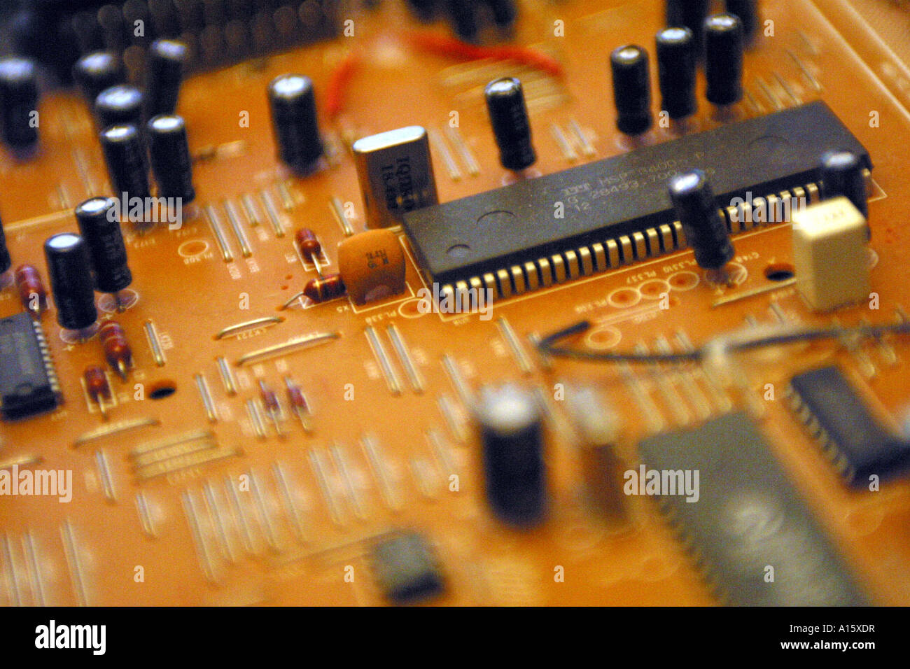 components on a electronics circuit board Stock Photo - Alamy
