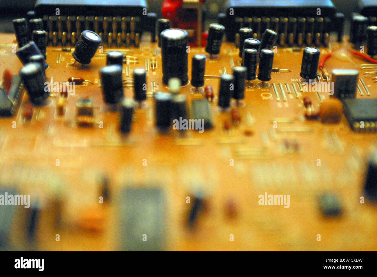 components on a electronics circuit board Stock Photo - Alamy