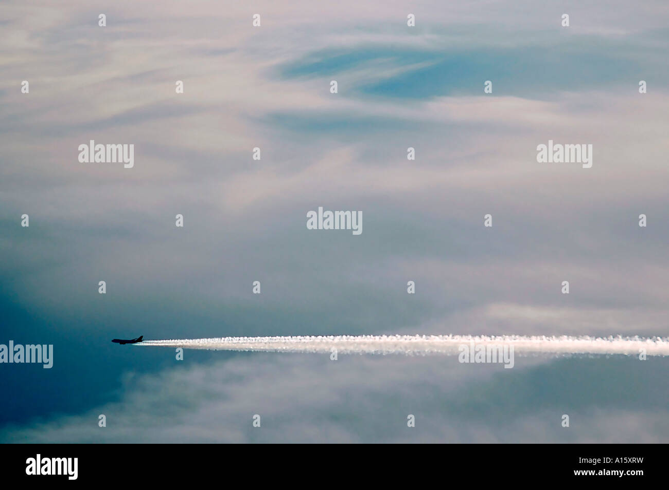 Horizontal aerial view outside an aeroplane window of another aircraft ...