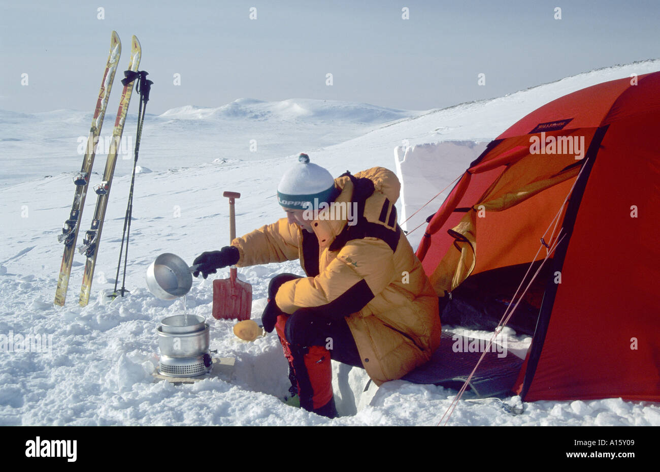 Winter tenting. Dalarna, Sweden Stock Photo - Alamy