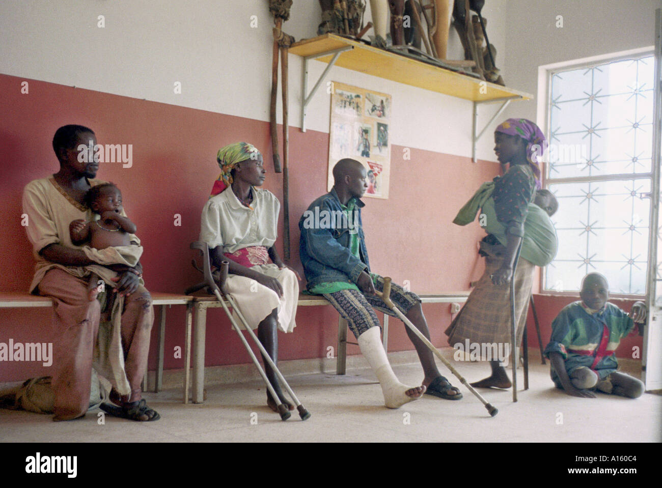 Angolans wait to see a doctor at the International Red Cross hospital ...