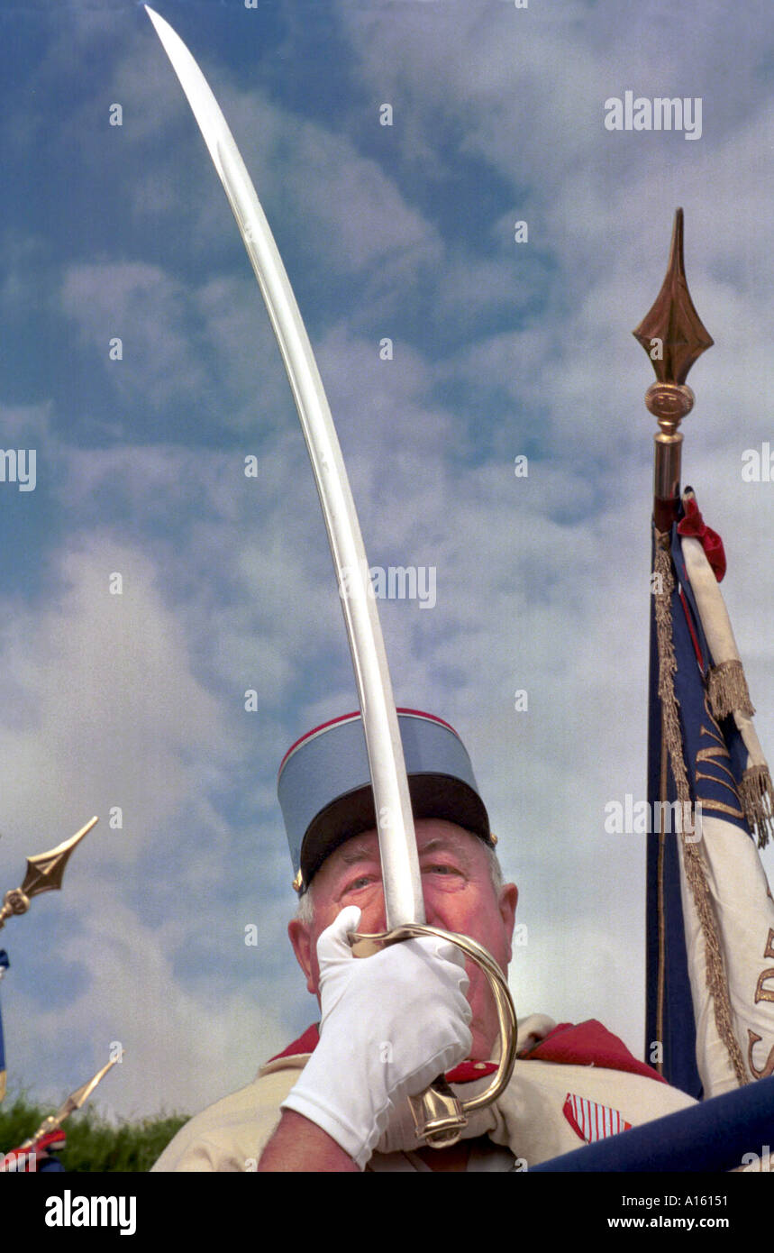French veterans salute during a ceremony honoring war veterans Saturday ...