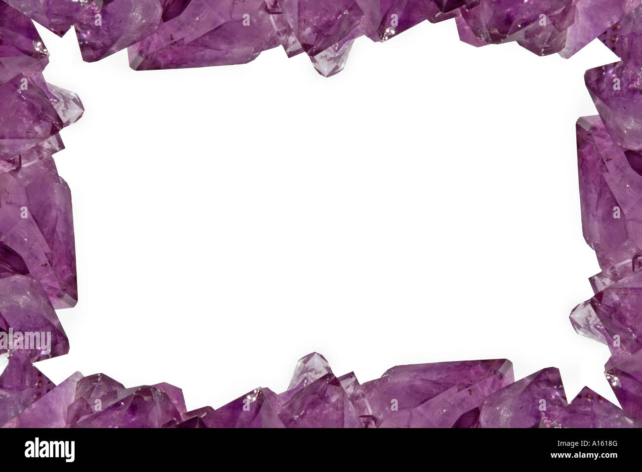 Amethyst Border with a white background Stock Photo - Alamy