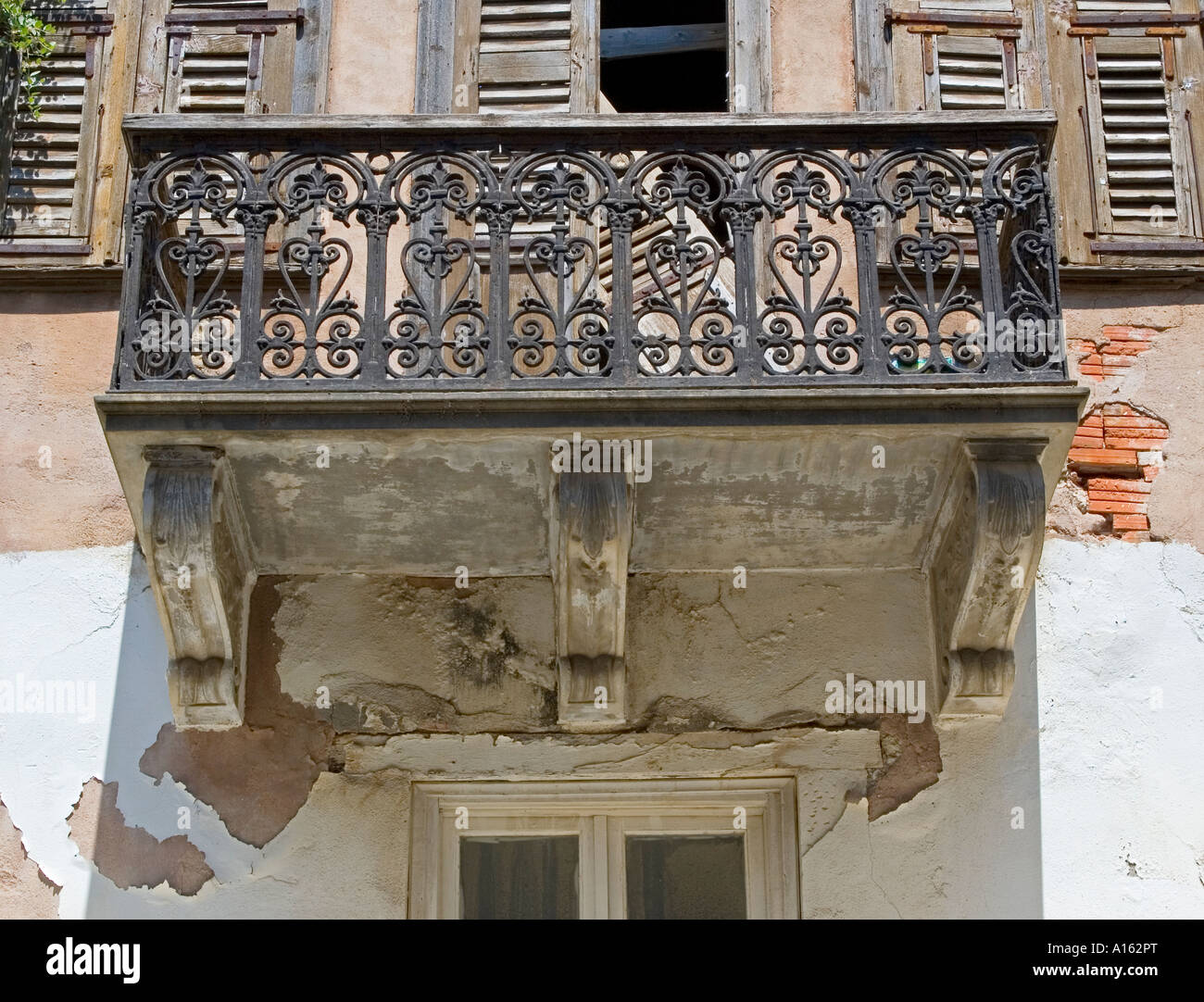 Old balcony Chania Crete Greece Stock Photo - Alamy
