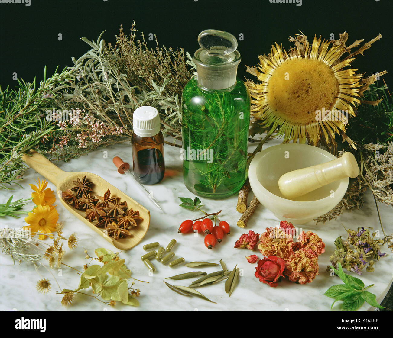 Different herbs dried fruits hi-res stock photography and images - Alamy