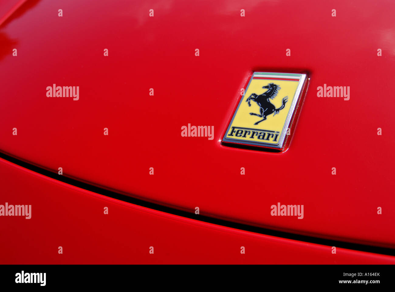 "Ferrari badge on hood ^1990s Stock Photo - Alamy