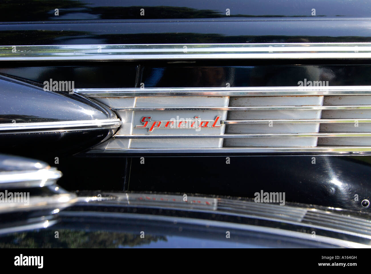 "Buick Special badge ^1938 "Special ^badge" on side of hood Stock Photo ...