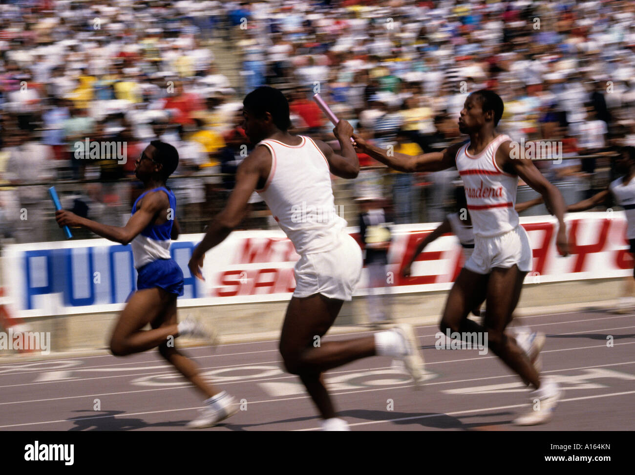 Digital stock image of male athletes competing in track meet Stock ...