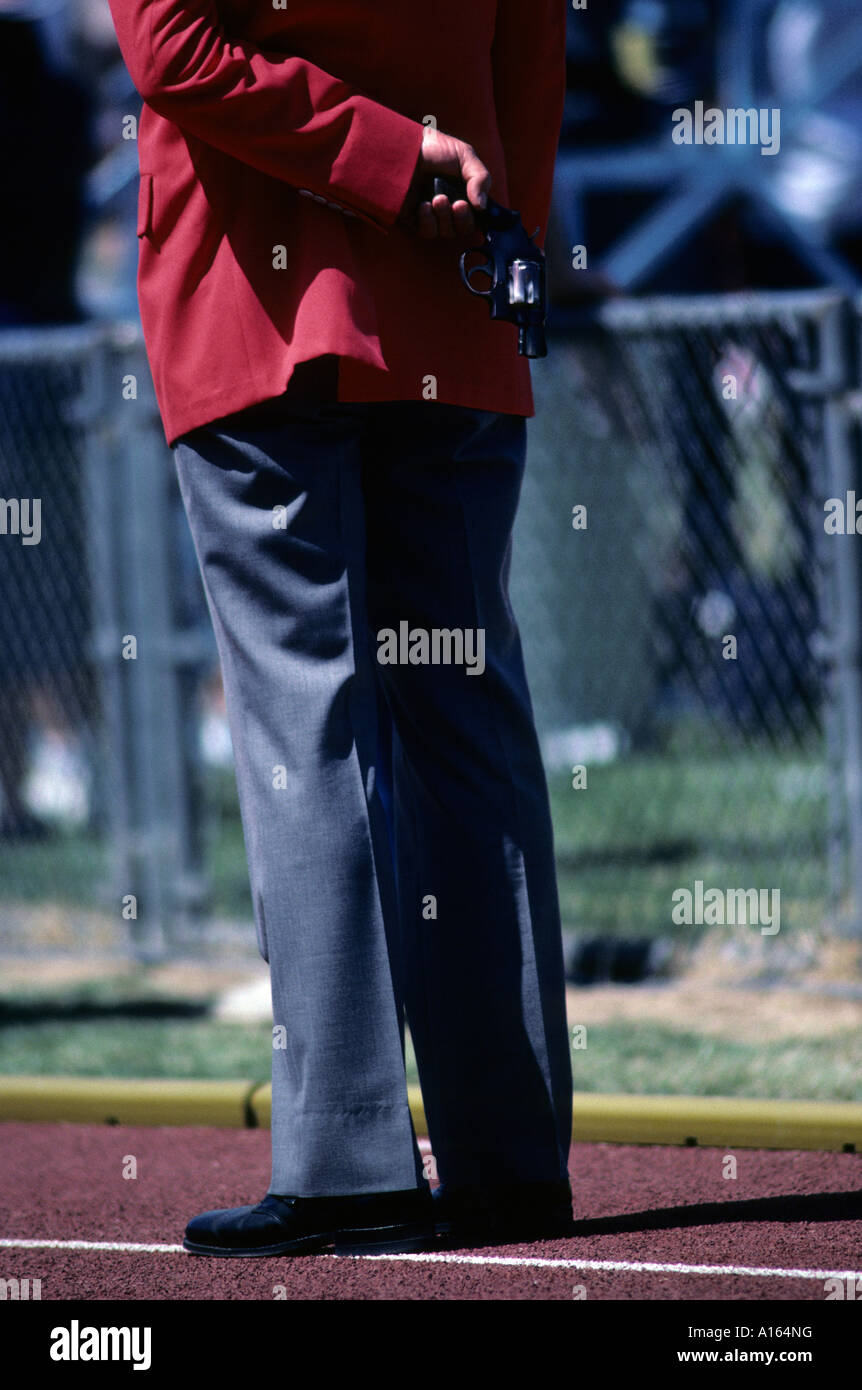 Digital stock image of official with starter gun at track meet Stock ...