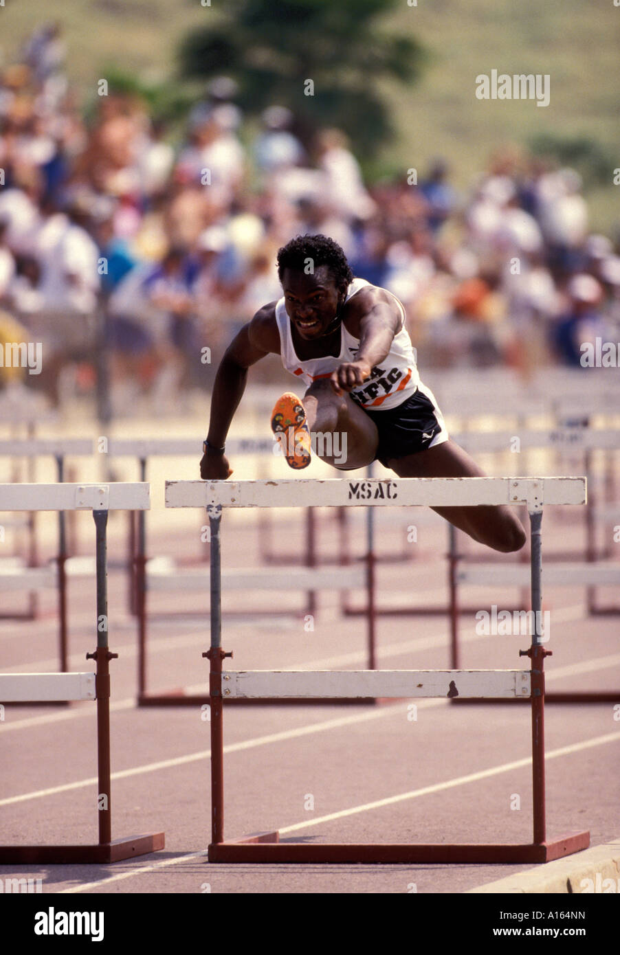 Digital stock image of male athlete competing in track meet Stock Photo ...